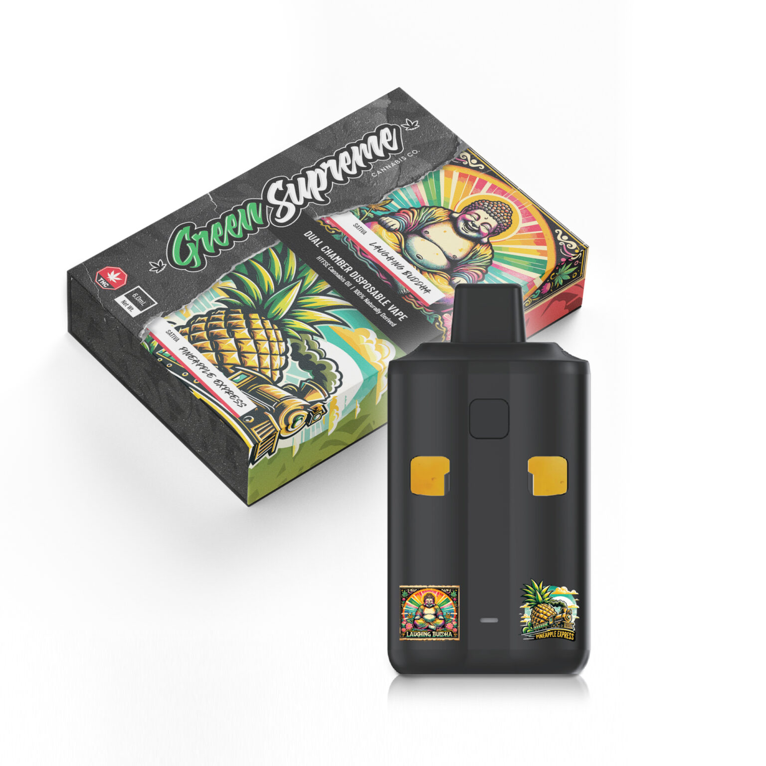 Green Supreme – HTFSE Dual Chamber Vape Pen – Laughing Buddha X ...